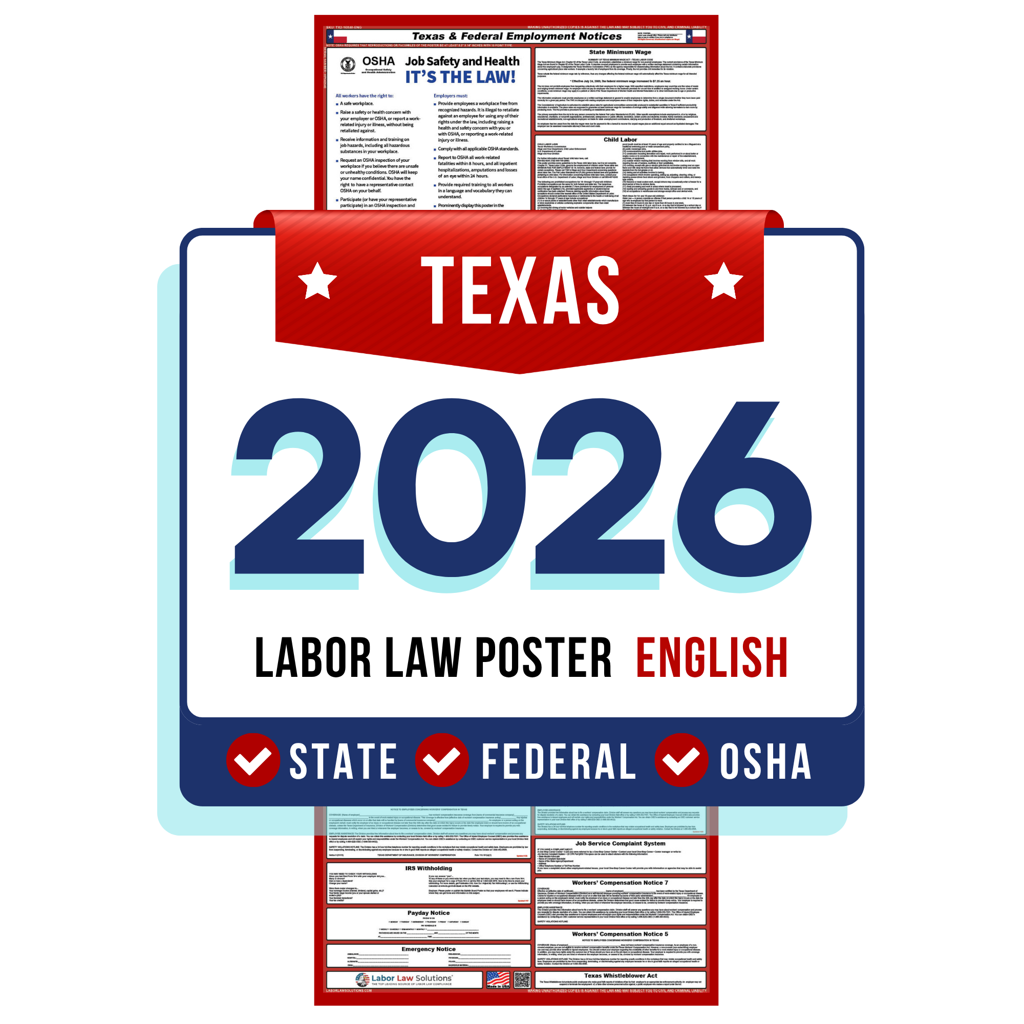 Texas Labor Law Poster 2025